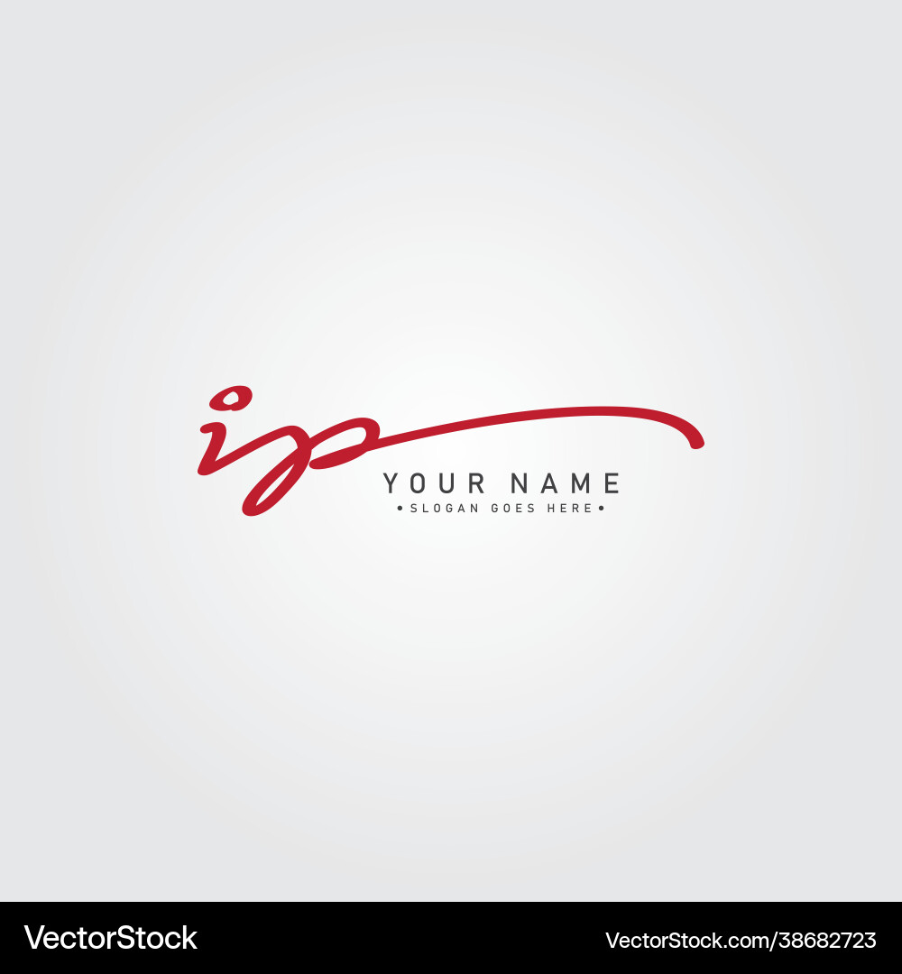 Initial letter ip logo - handwritten signature Vector Image