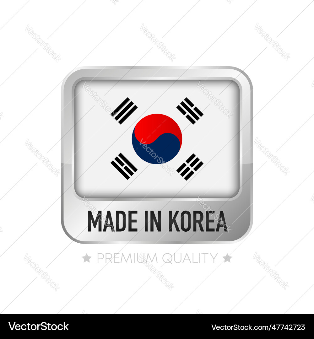 Made in korea label flat isolated stamp Royalty Free Vector