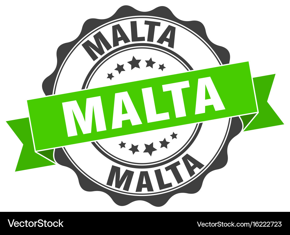 Malta round ribbon seal Royalty Free Vector Image