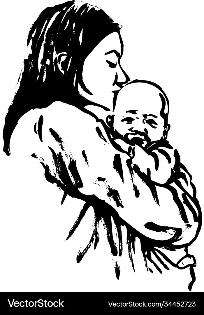 Mother and baby Royalty Free Vector Image - VectorStock