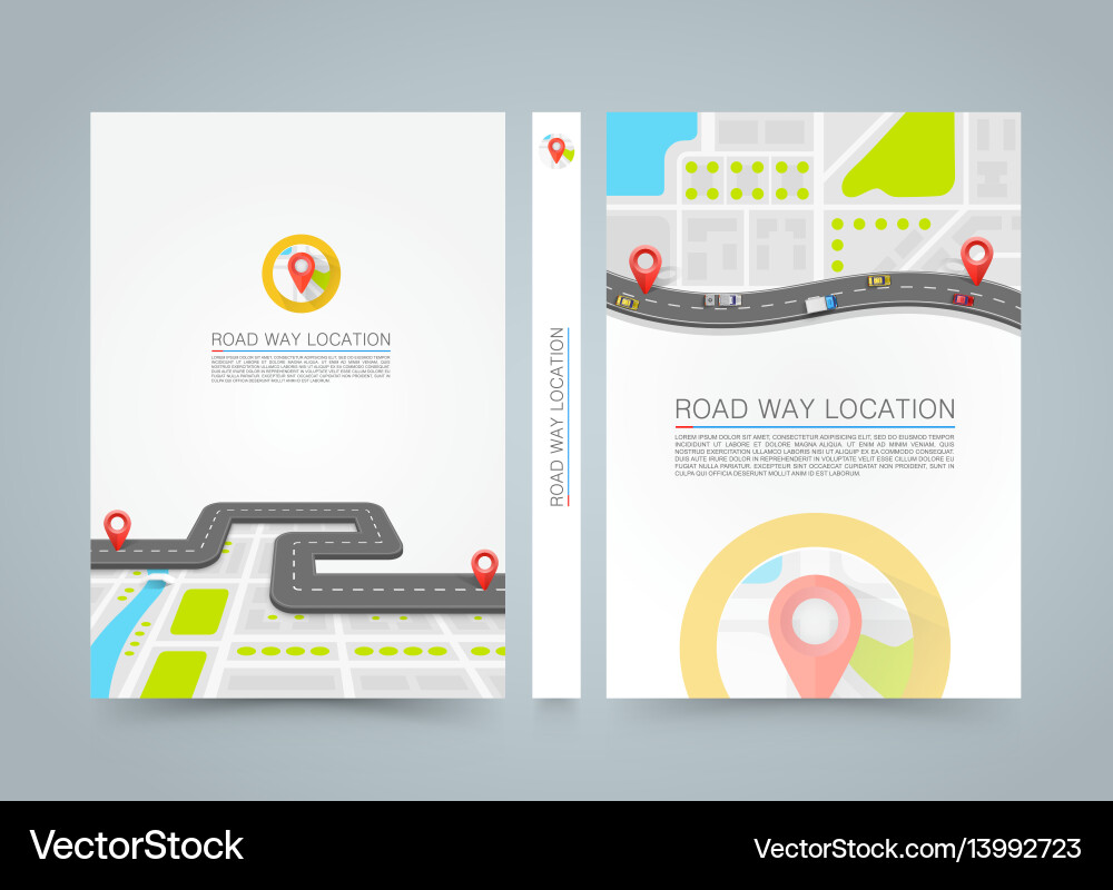 Paved path on the road banner book a4 size Vector Image