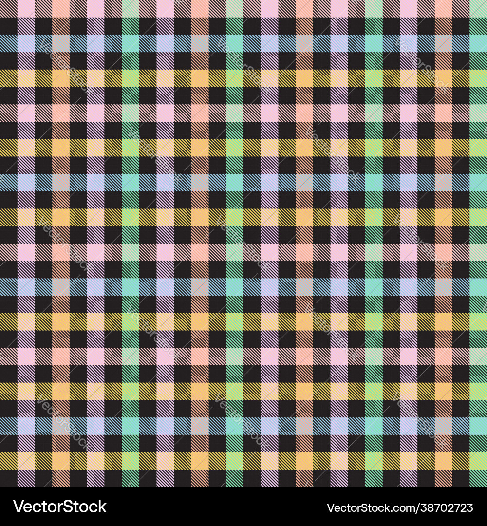 Rainbow pastel plaid textured seamless pattern Vector Image