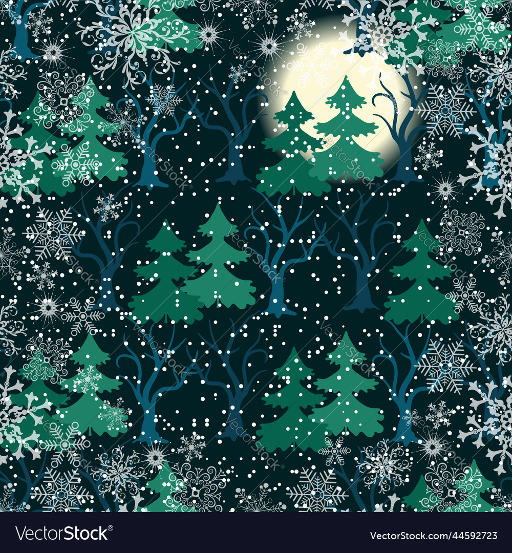 Seamless dark winter pattern Royalty Free Vector Image