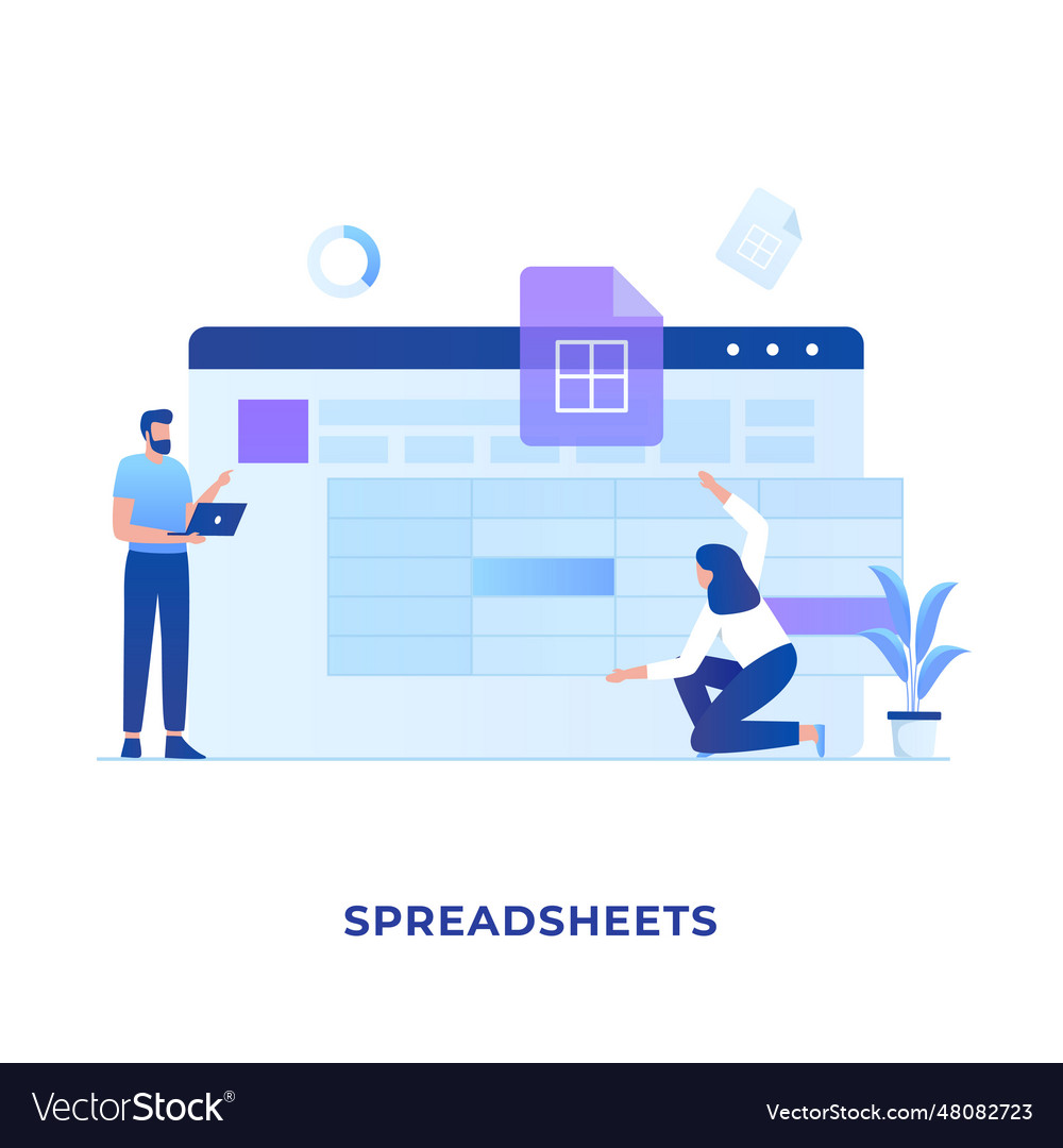 Spreadsheets concept Royalty Free Vector Image