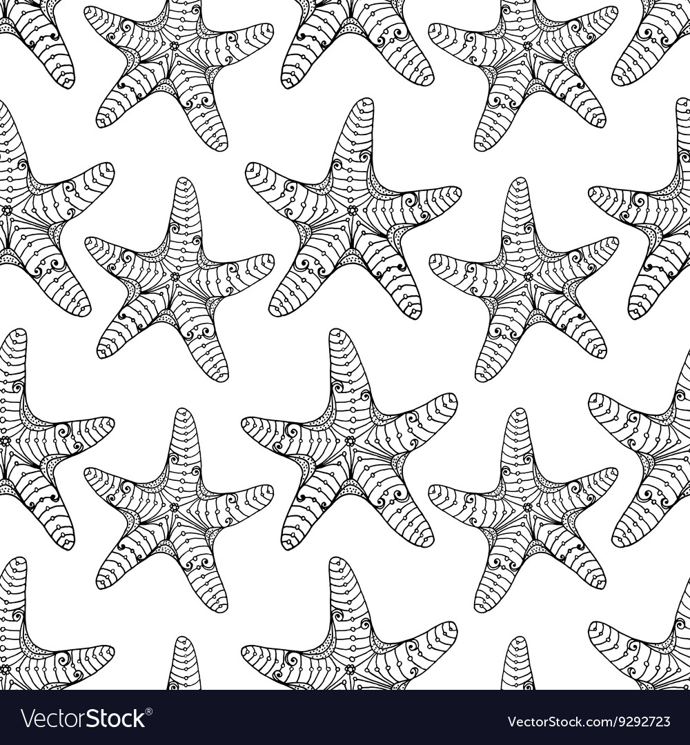 Starfish seamless pattern Royalty Free Vector Image