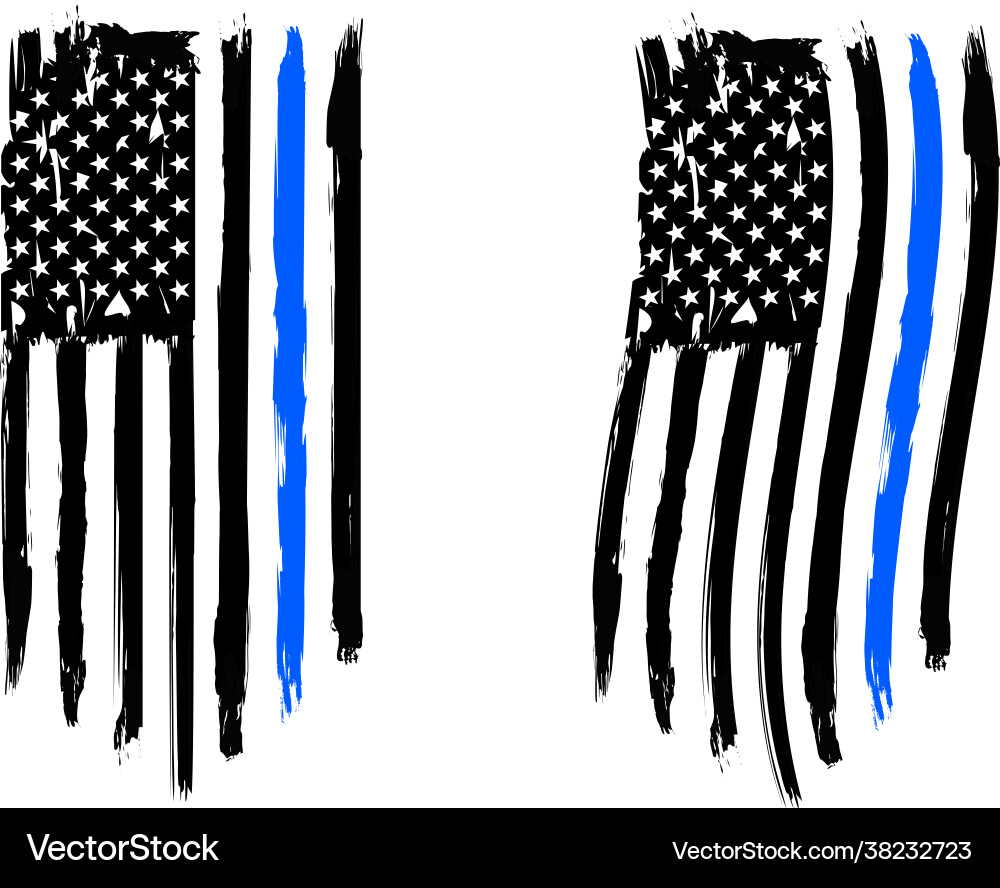 Thin blue line us flag police Royalty Free Vector Image