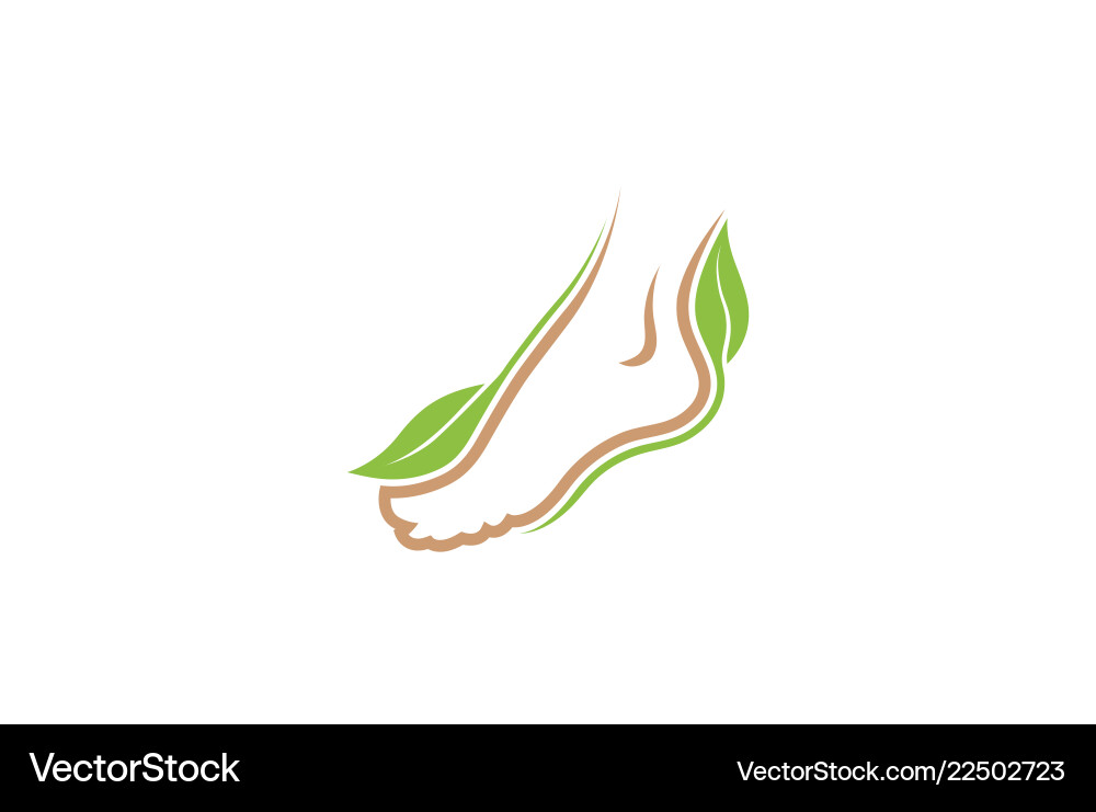 Woman foot leaf logo Royalty Free Vector Image