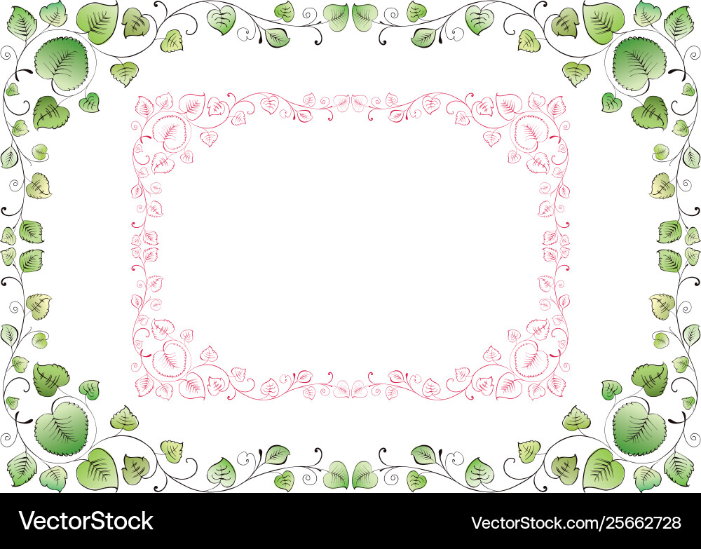 A decorative floral frame twigs with leaves Vector Image