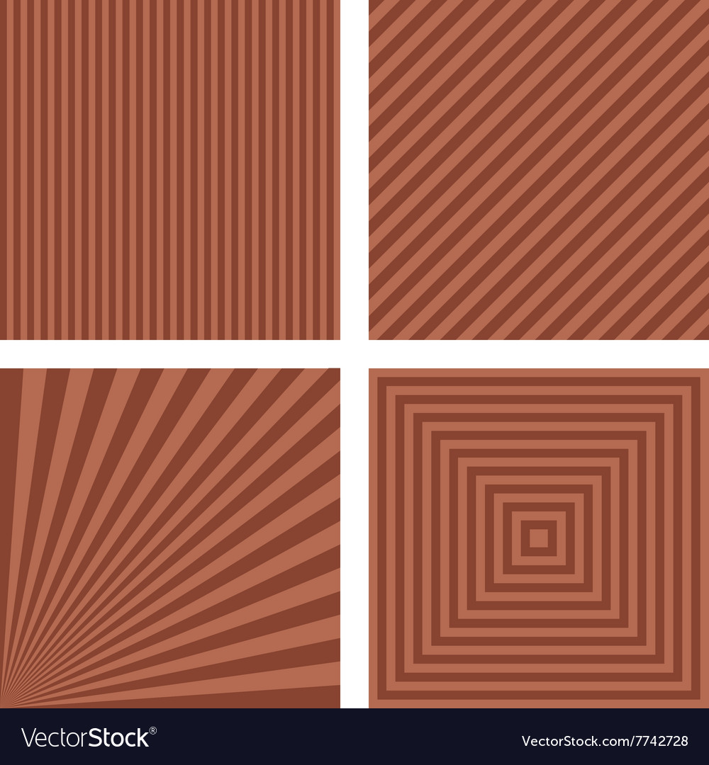 Brown striped pattern background set Royalty Free Vector
