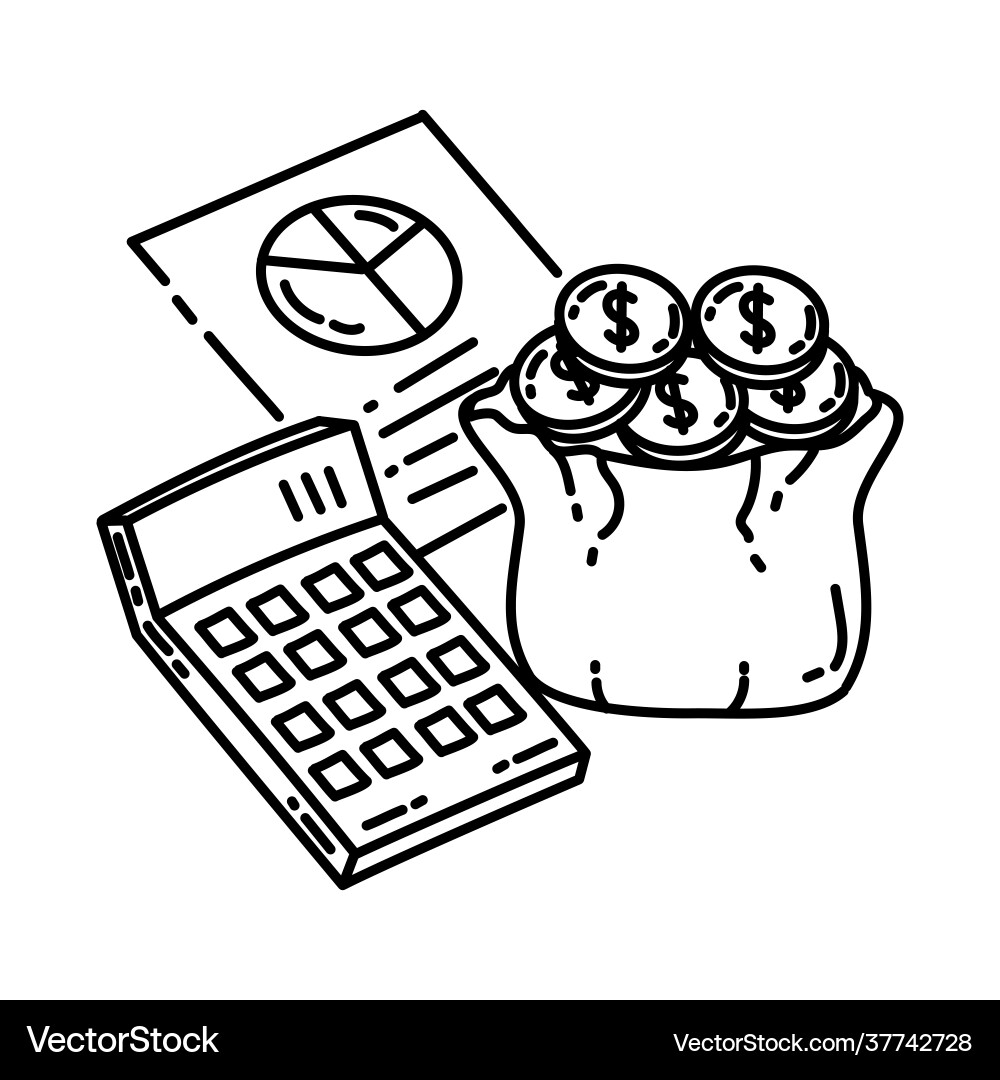 Budget icon doodle hand drawn or outline Vector Image
