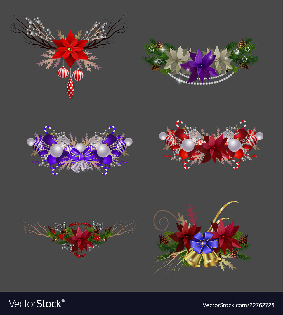Christmas decoration set Royalty Free Vector Image
