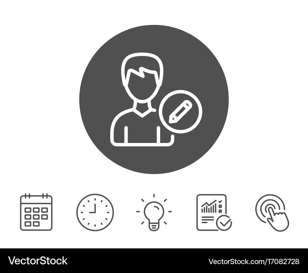 Edit user line icon male profile sign Royalty Free Vector