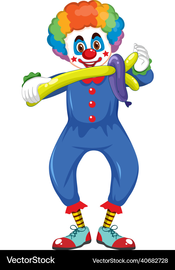 Funny clown cartoon character Royalty Free Vector Image