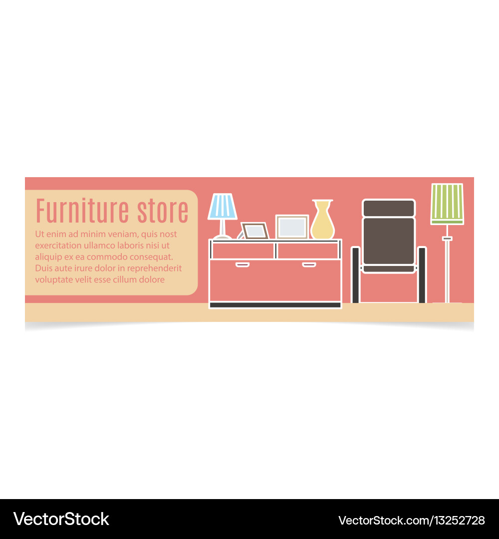 Furniture horizontal banner Royalty Free Vector Image
