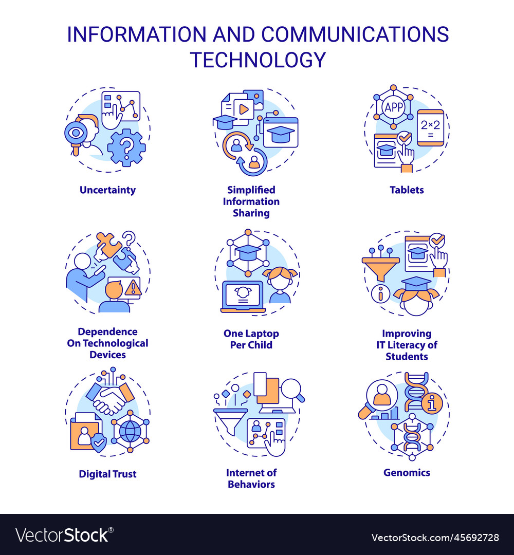 Information and communications technology concept Vector Image