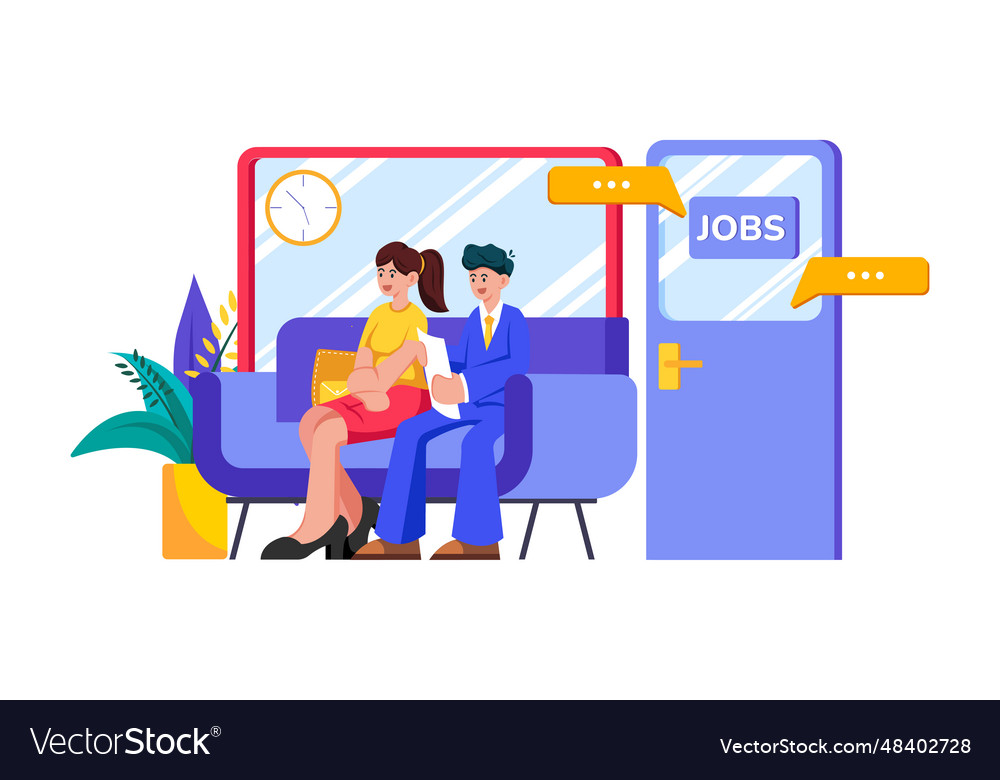 Job interview queue Royalty Free Vector Image - VectorStock