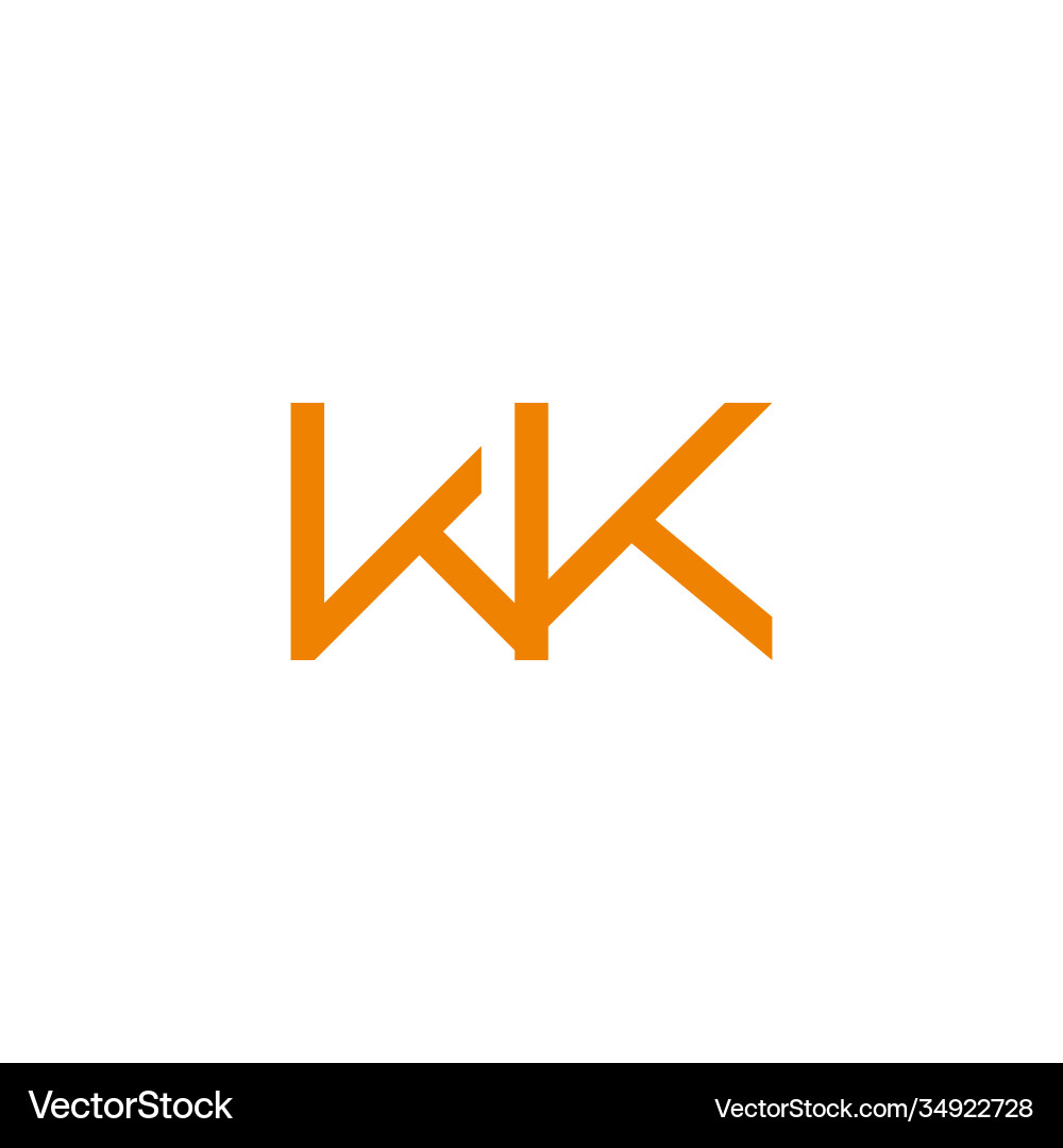 Letter wk simple geometric flat line symbol Vector Image