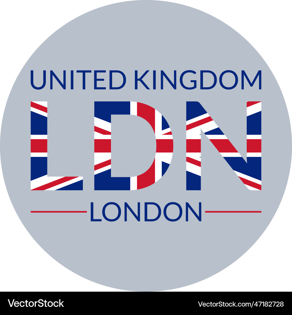 London typography text ldn design with uk Vector Image
