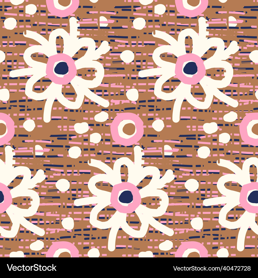 Masculine floral flourish seamless pattern simple Vector Image