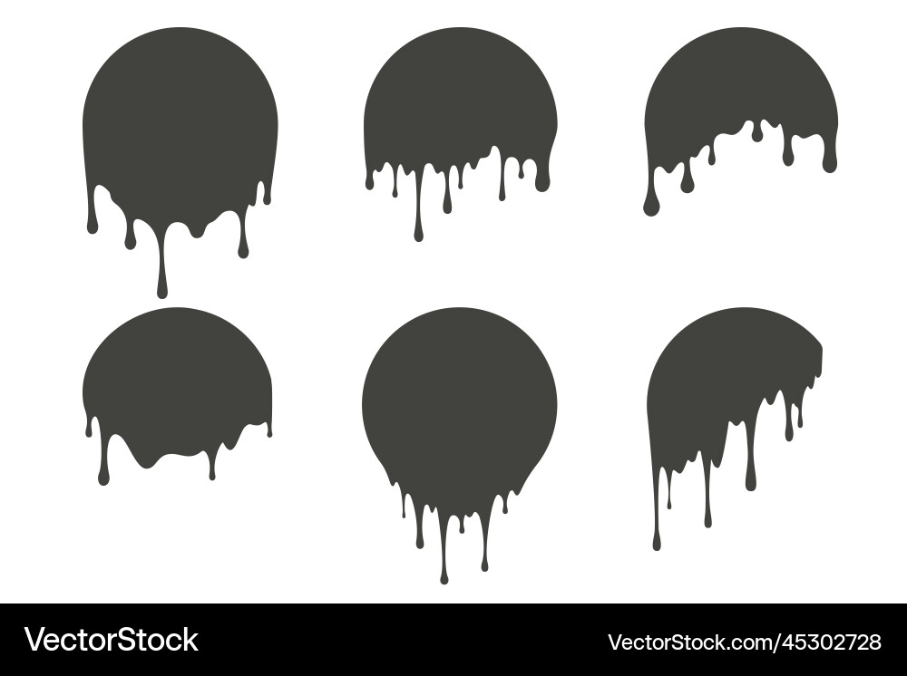 Melted drip in circle shape drops of liquid Vector Image