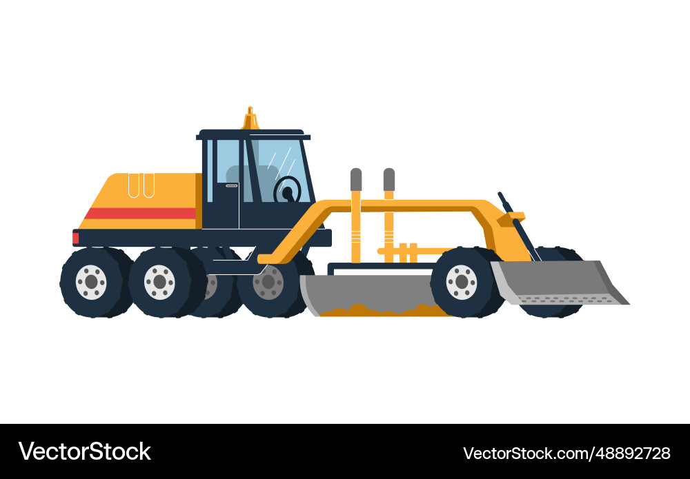 Road machinery machine for highway works Vector Image