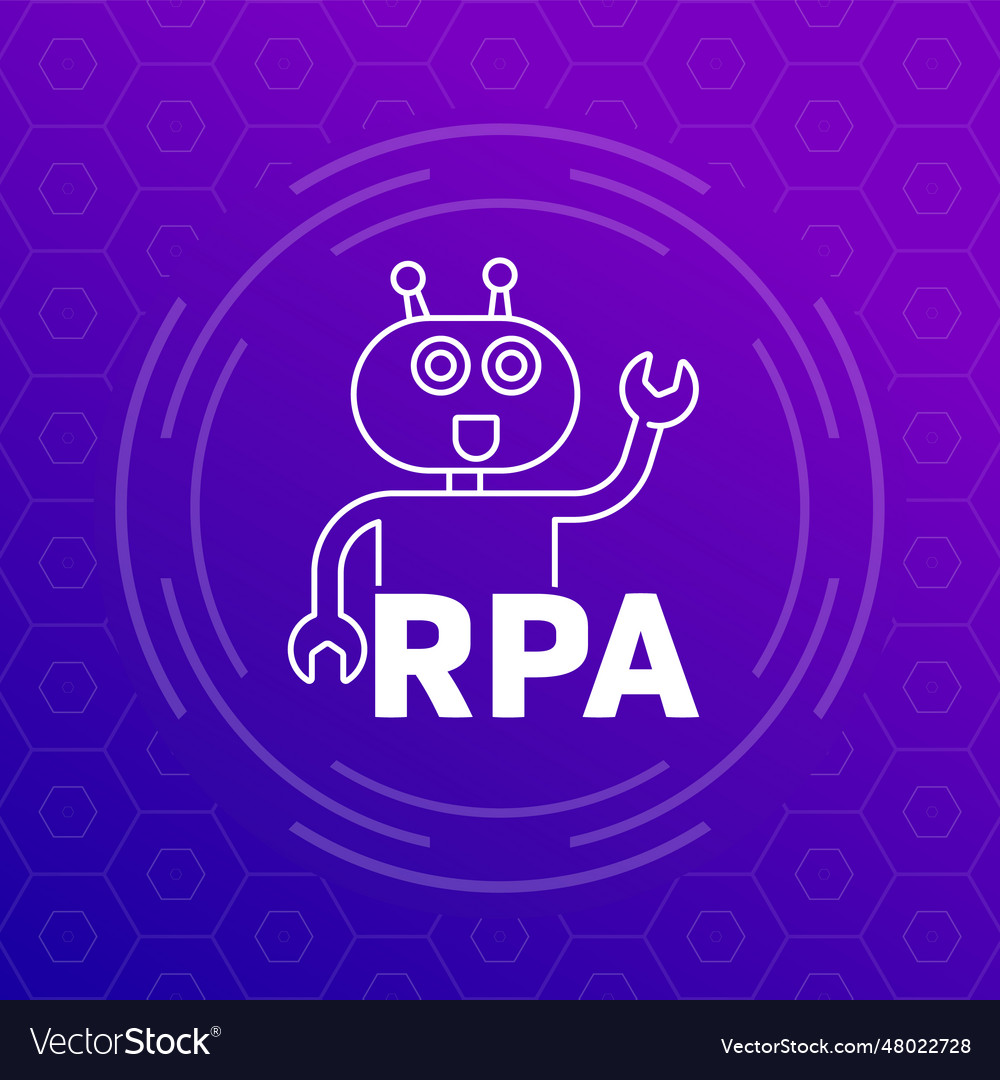 Rpa bot icon robotic process automation Royalty Free Vector