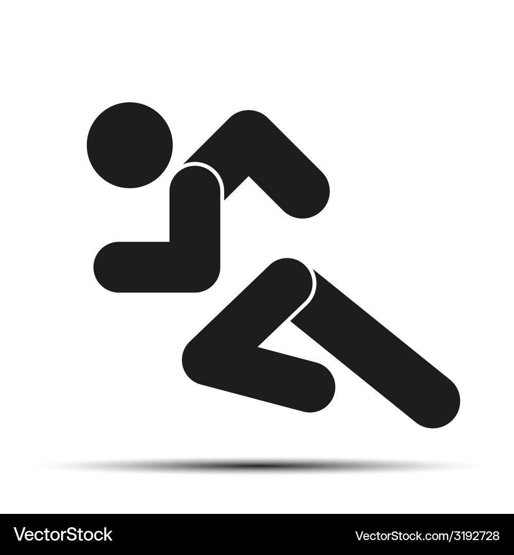 Running people simple symbol run isolated on a Vector Image