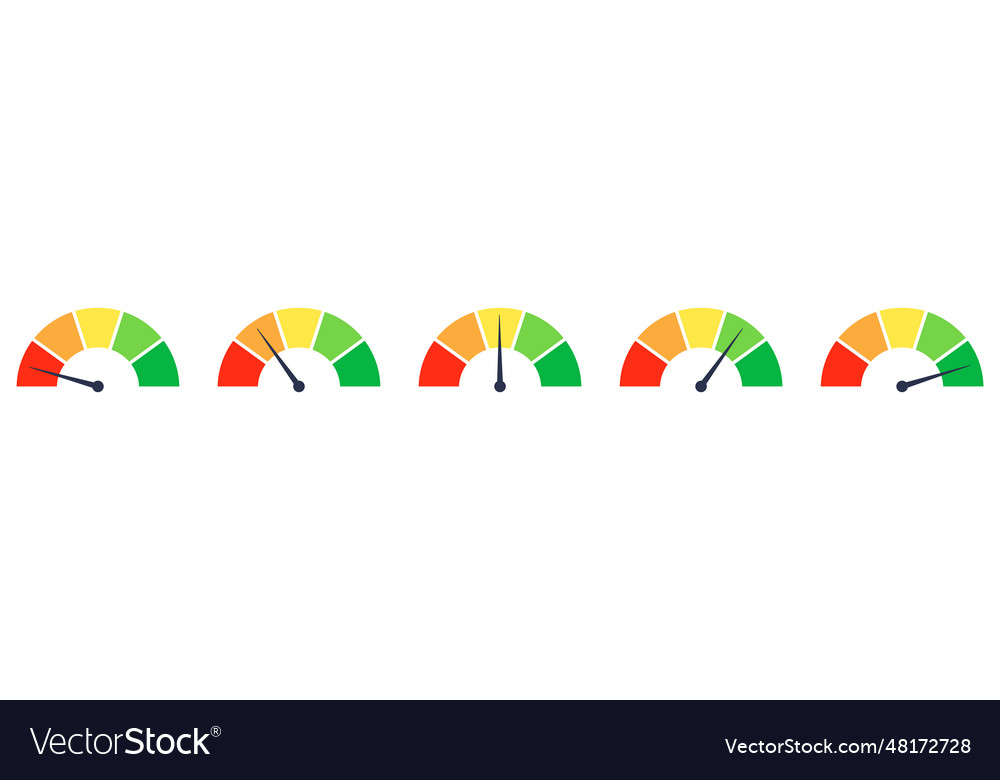 Speedometer showcasing progress level high risk Vector Image