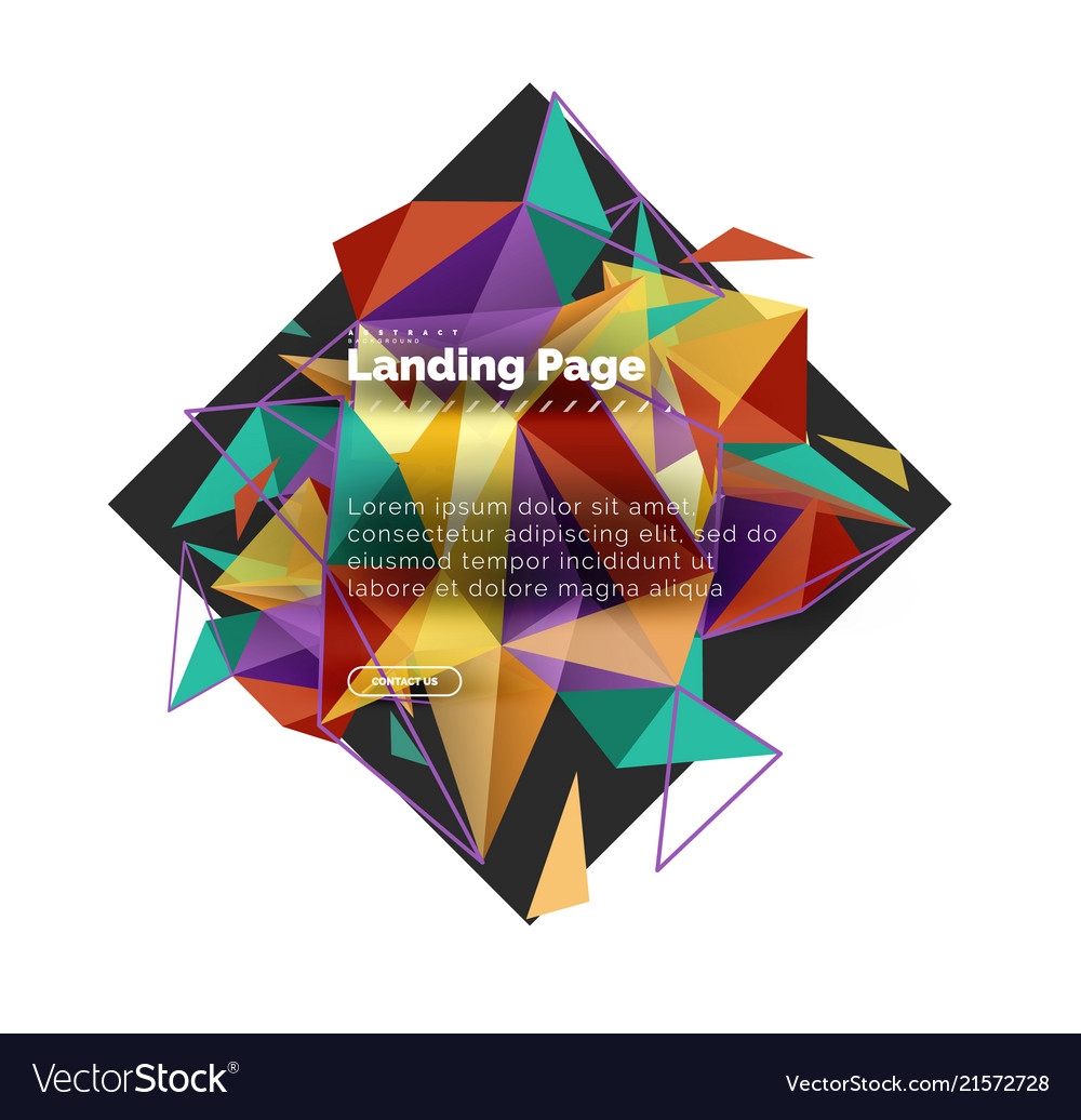 Triangular design abstract background landing Vector Image