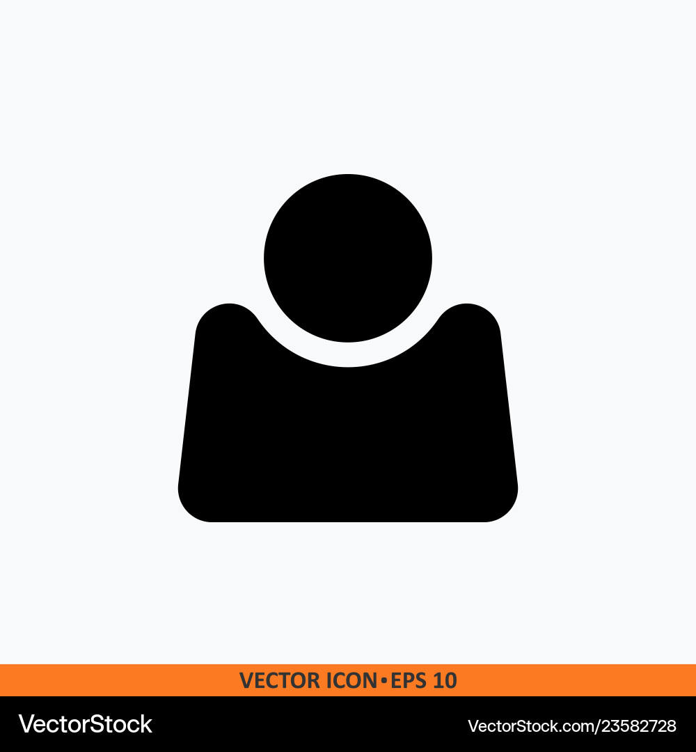 User icon in trendy flat monochrome black style Vector Image