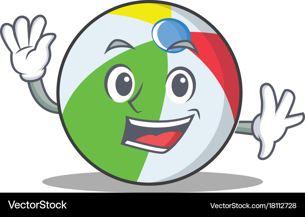 Waving ball character cartoon style Royalty Free Vector
