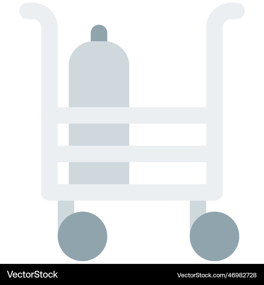 Wheeled trolley used to move cylinder Royalty Free Vector
