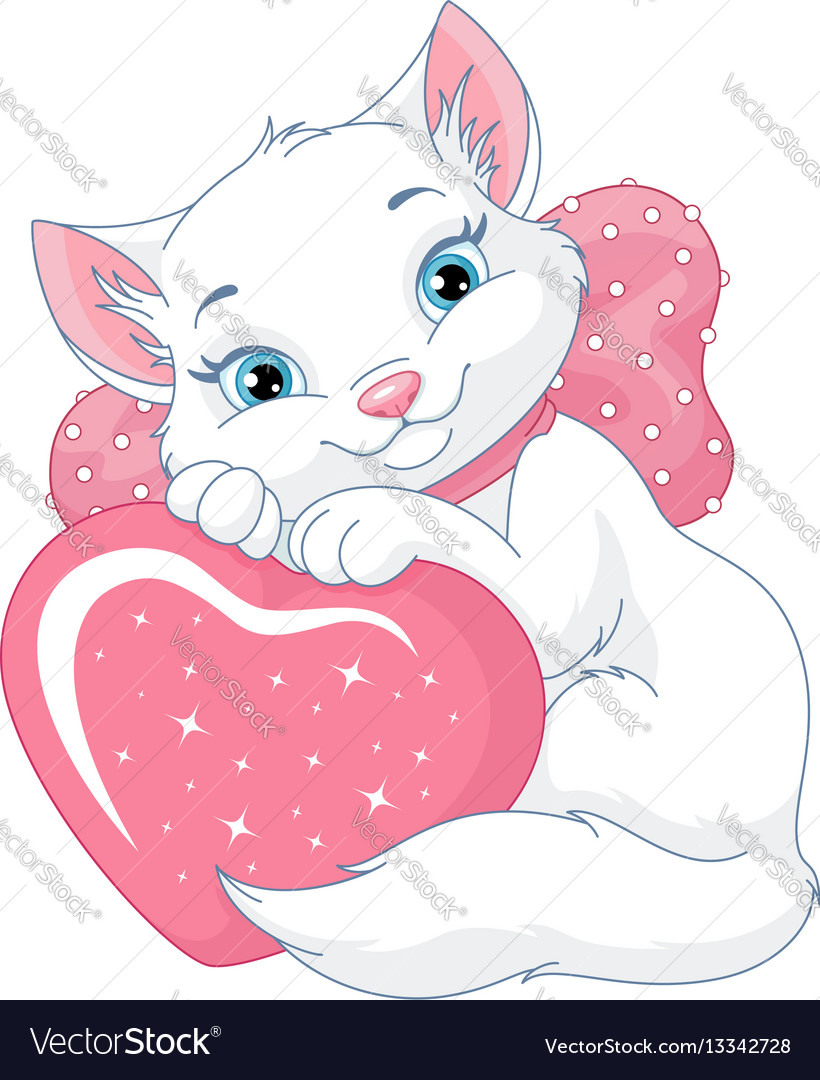 White cat Royalty Free Vector Image - VectorStock