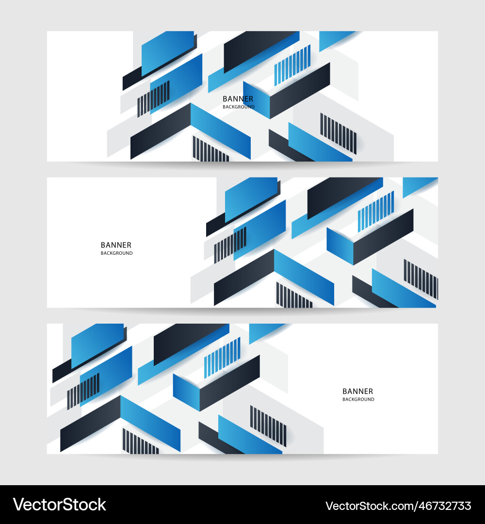 Abstract black blue white colorful polygon banner Vector Image