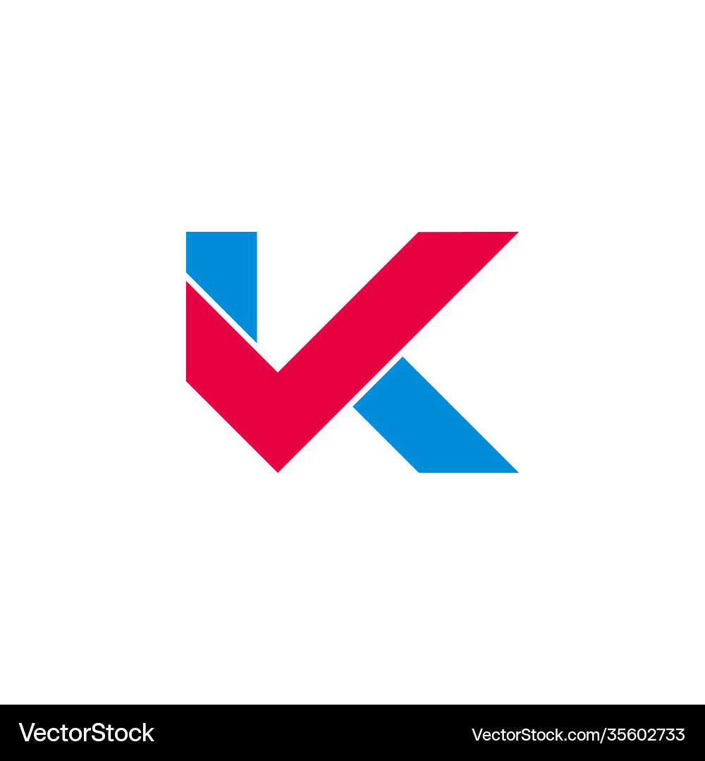 Abstract letter k check mark symbol logo Vector Image