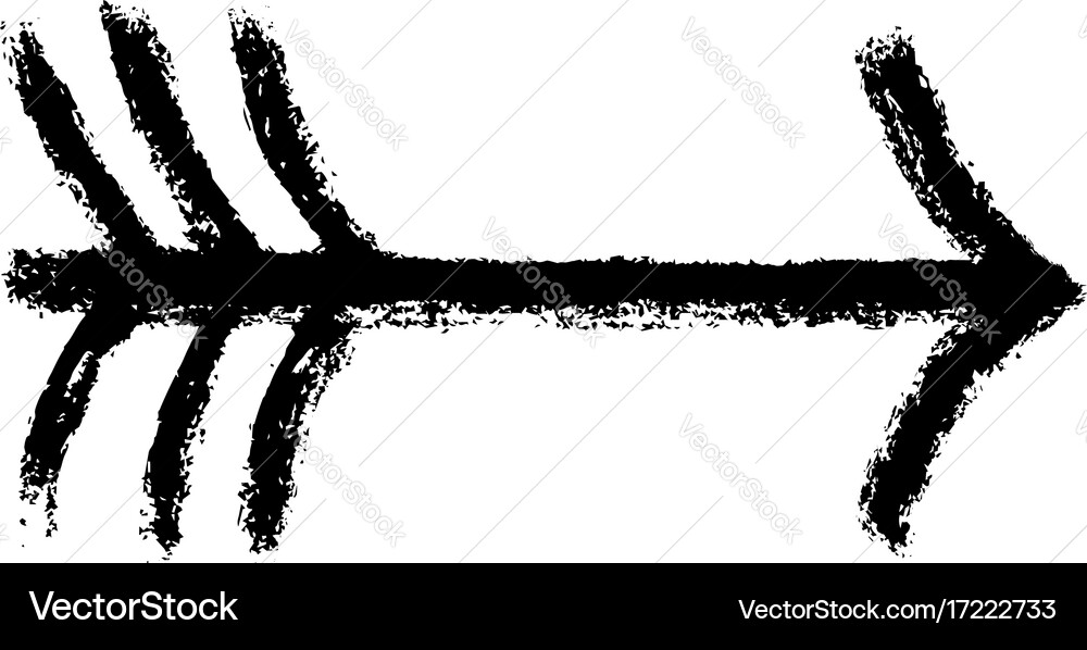 Arrow sign sketch brush stroke Royalty Free Vector Image