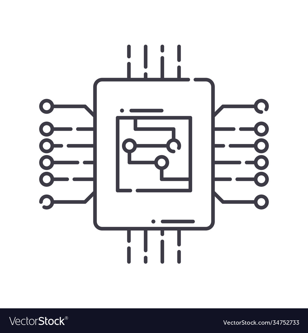 Big data icon linear isolated thin Royalty Free Vector Image