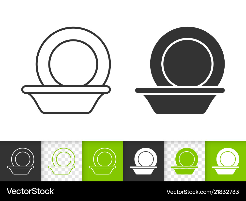Bowl simple black line icon Royalty Free Vector Image