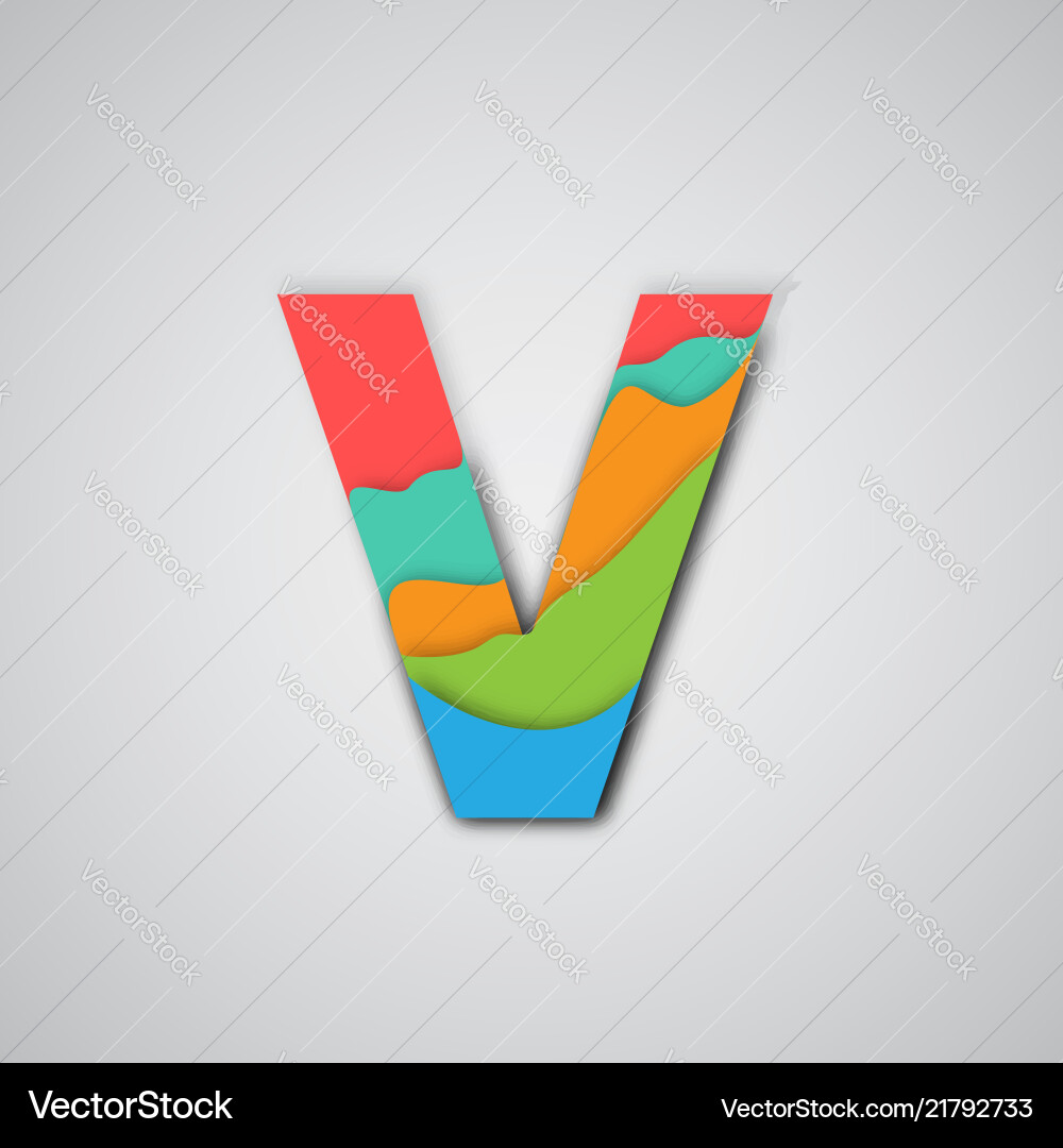 Colorful papercut layered character Royalty Free Vector