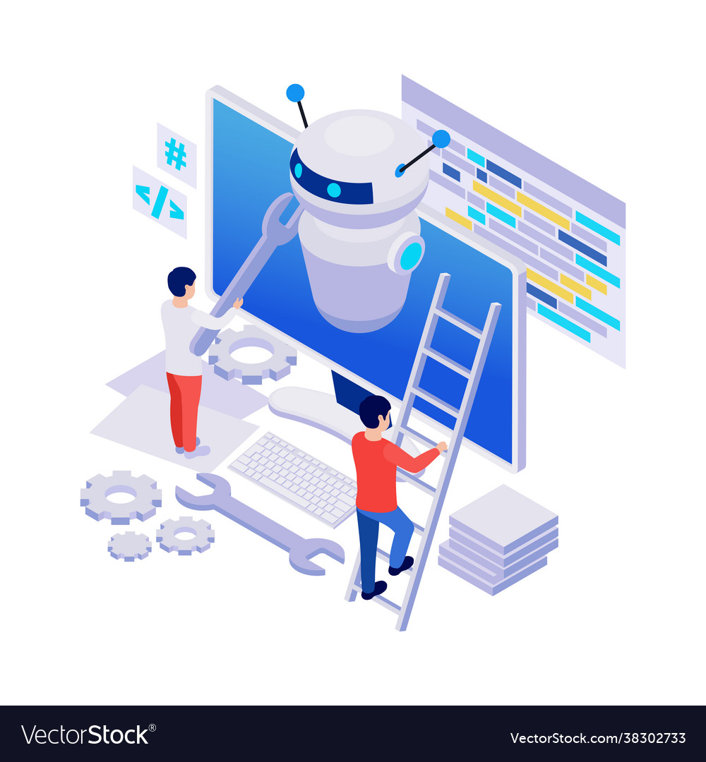 Computer chatbot icon Royalty Free Vector Image