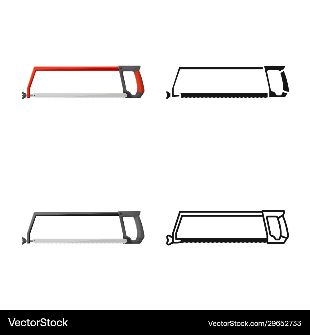 Design hacksaw and instrument symbol Royalty Free Vector