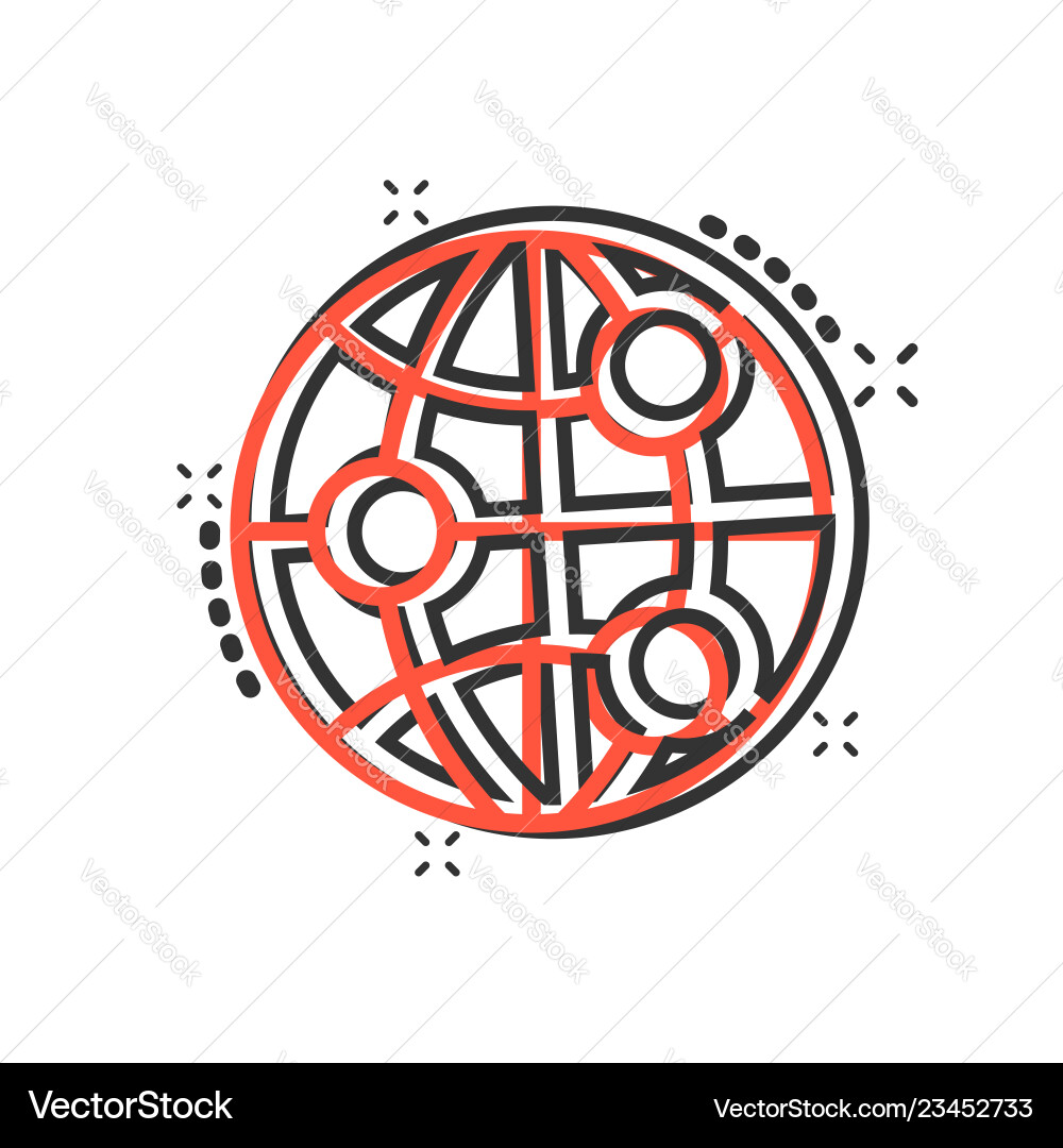 Earth planet icon in comic style globe geographic Vector Image