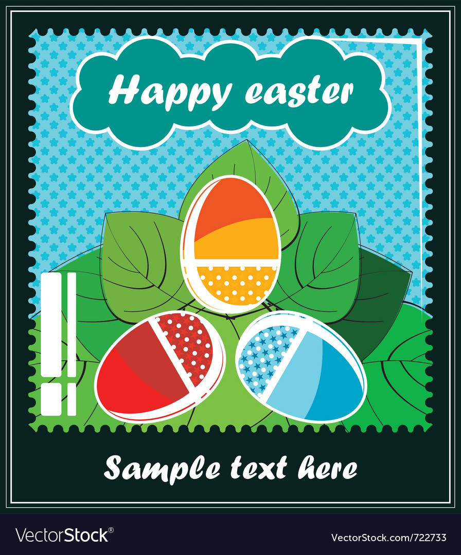 Easter postcard Royalty Free Vector Image - VectorStock