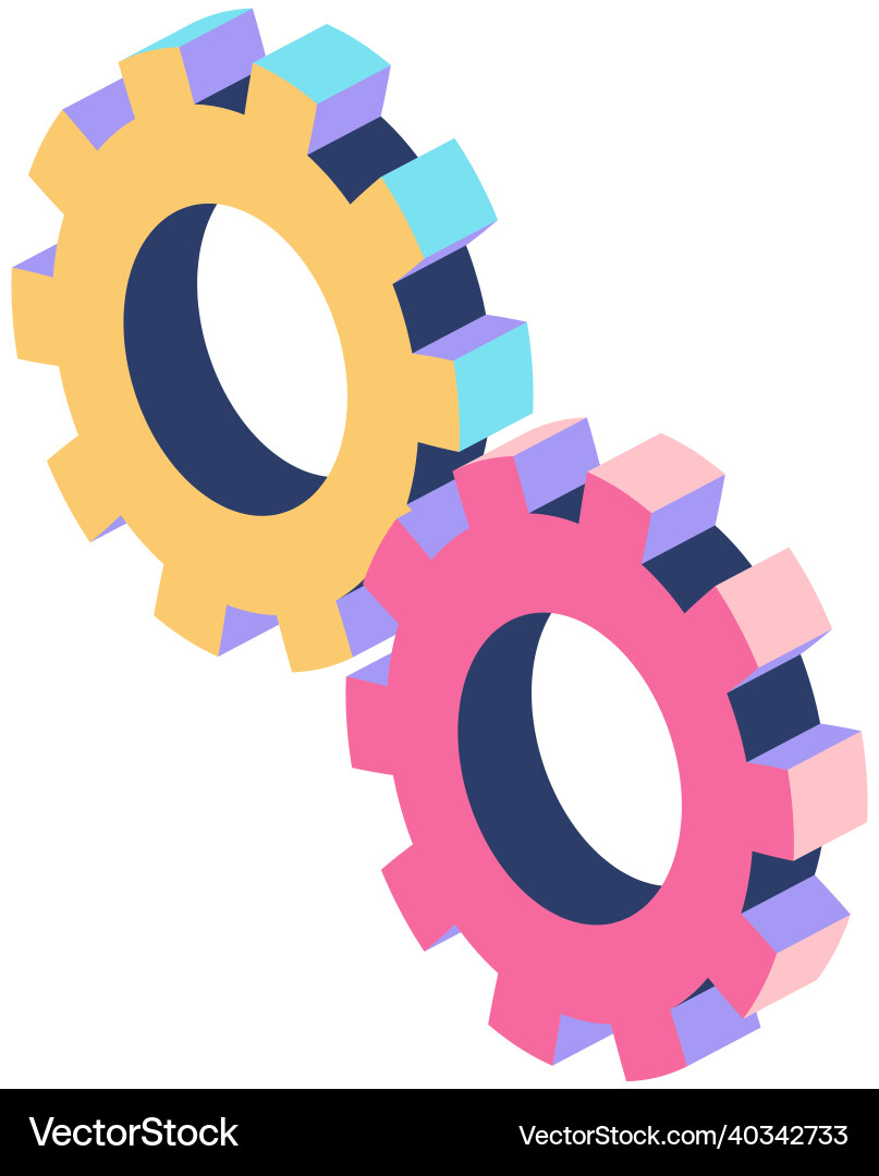 Equipment to work in maintenance colored gear Vector Image