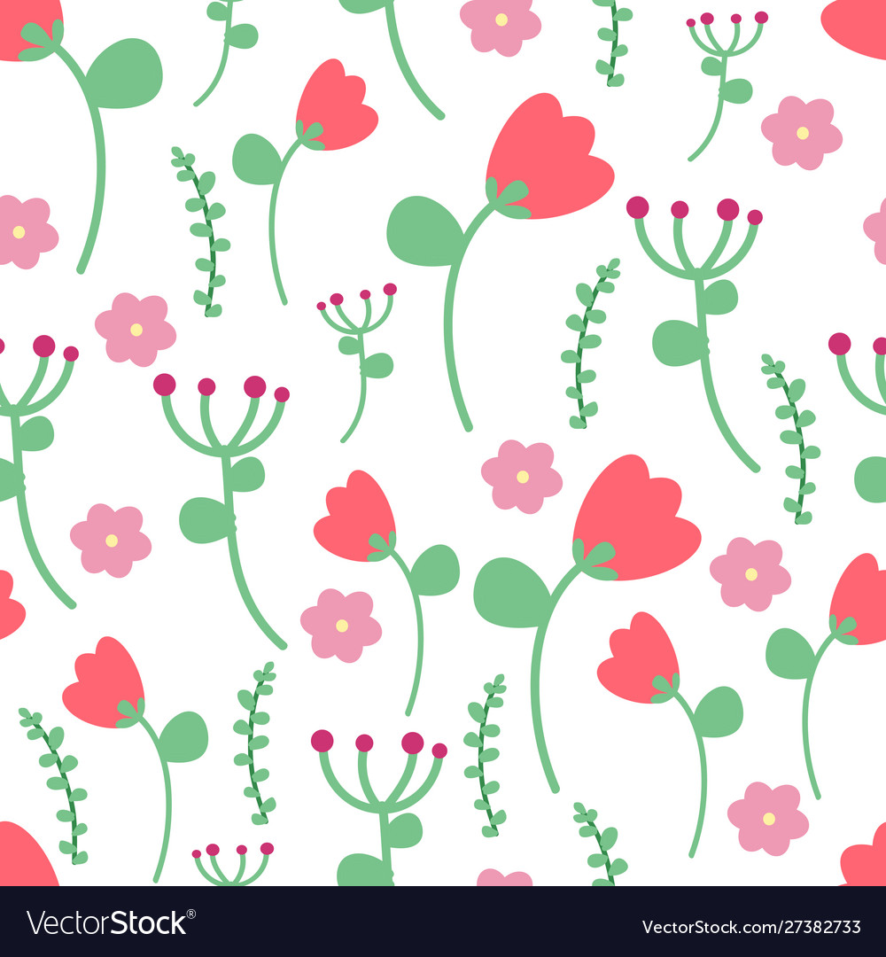 Flower seamless pattern background Royalty Free Vector Image