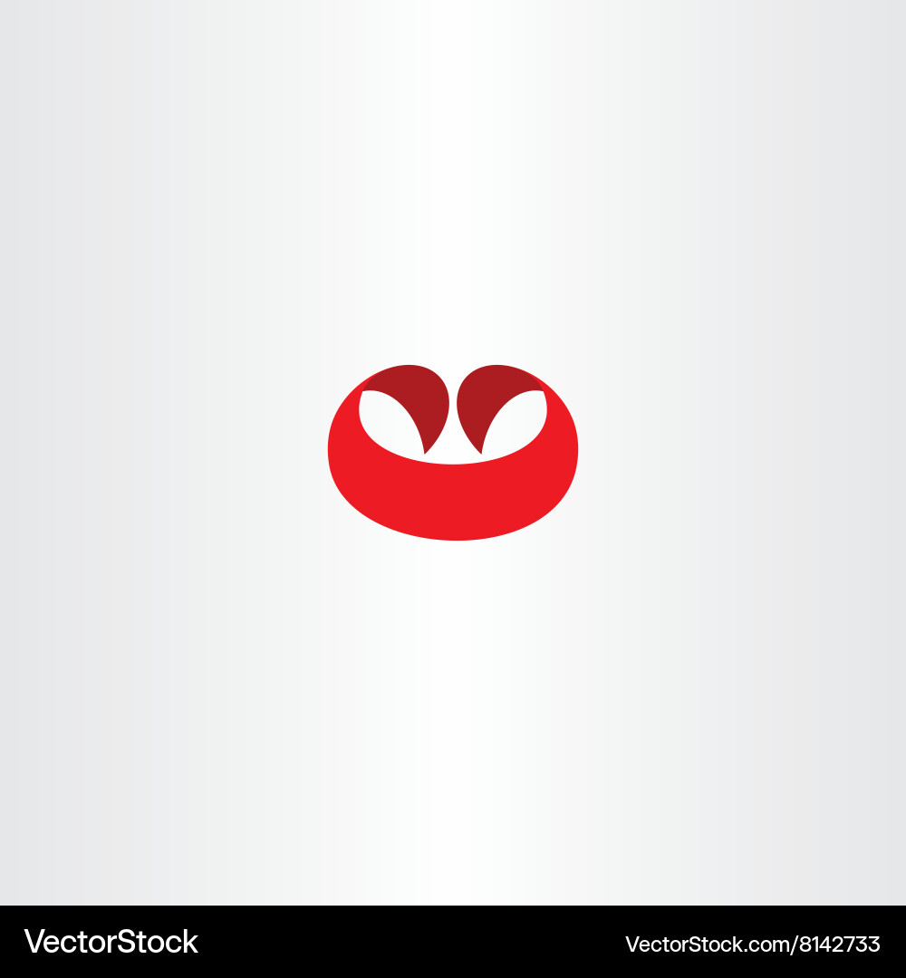 Red ribbon w letter logotype logo Royalty Free Vector Image
