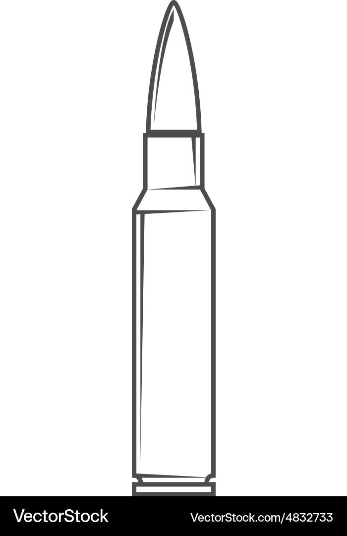 Rifle bullet icon isolated on white background Vector Image