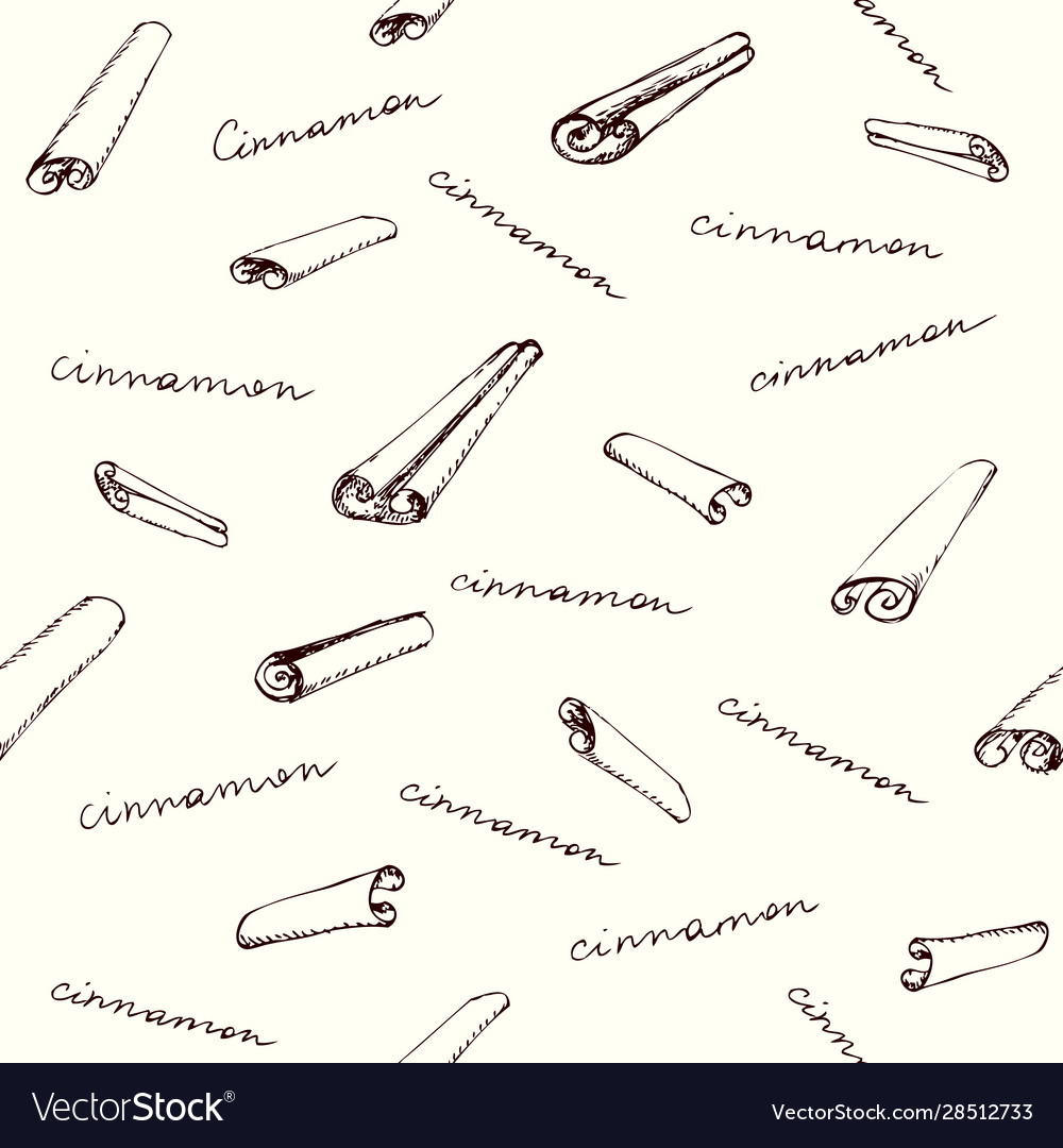 Seamless pattern with cinnamon image Royalty Free Vector