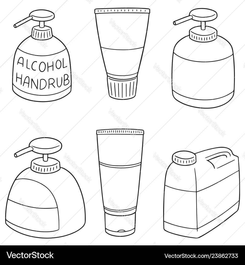 Set of alcohol hand rub Royalty Free Vector Image