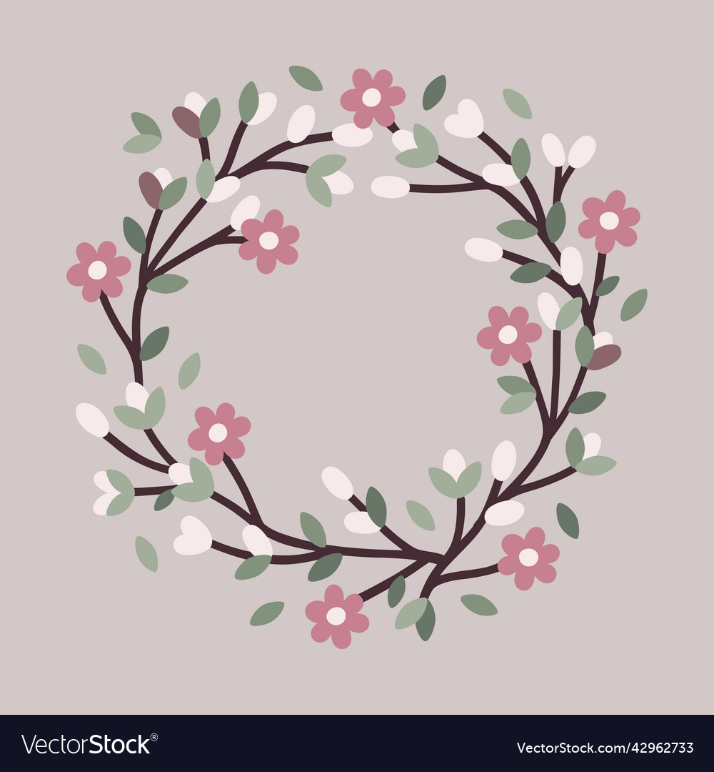 Spring branches frame Royalty Free Vector Image